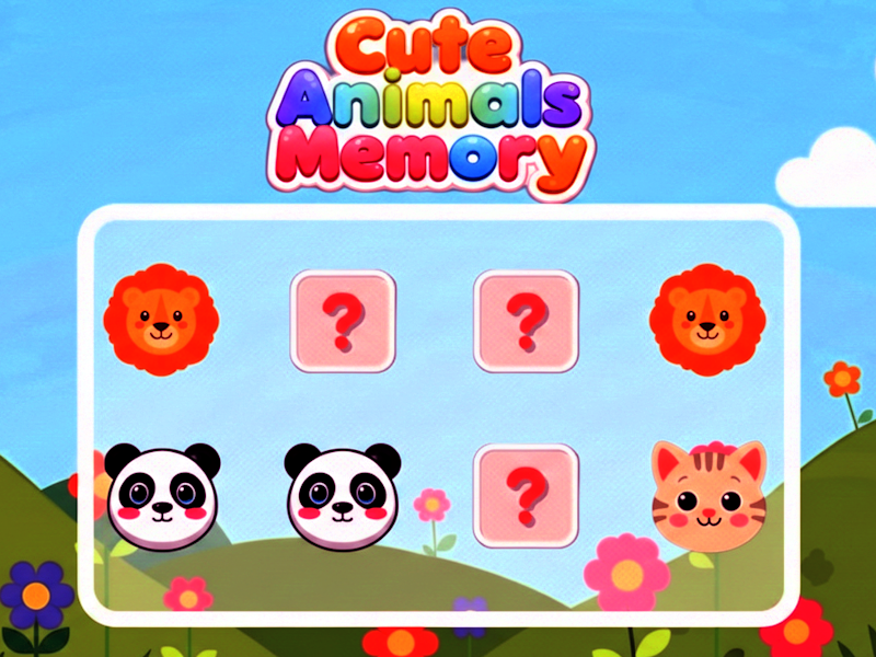 Cute Animals Memory 🕹️ Jouez en ligne sur SGameS