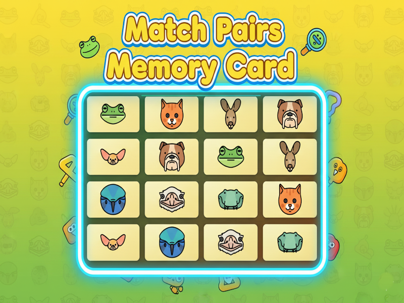 Match Pairs Memory Card 🕹️ Jouez en ligne sur SGameS